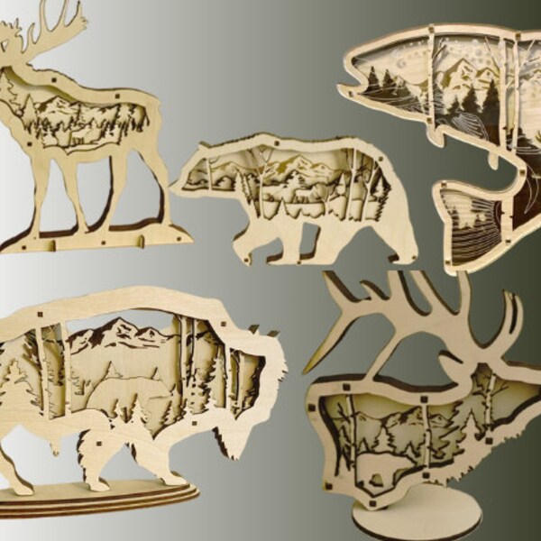 Wood Animals - Etsy