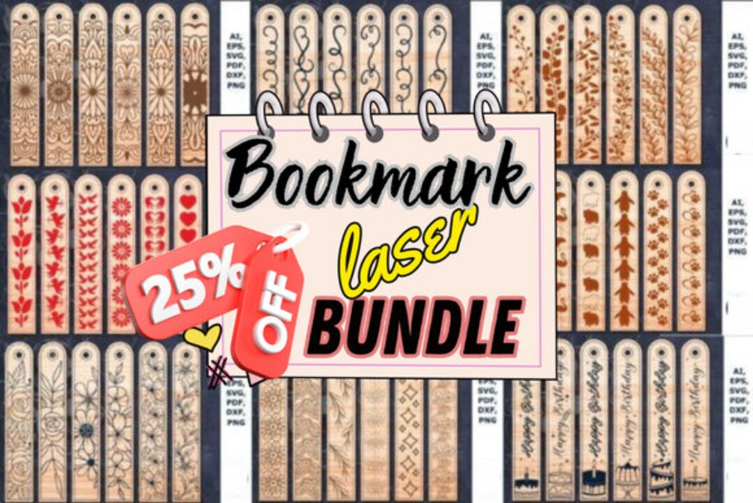 MEGA Bundle Bookmark Laser Paper Cut SVG File Download, Glowforge Easy ...
