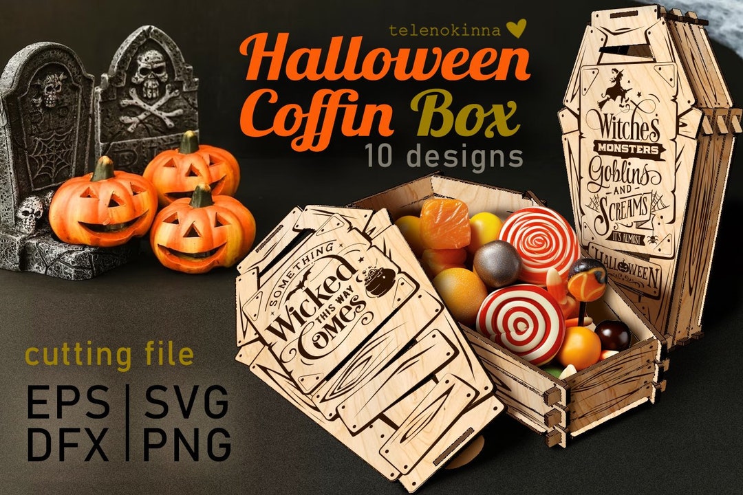 Horror Funny Coffin Box SVG File for Laser Cutting, Super Easy Laser ...