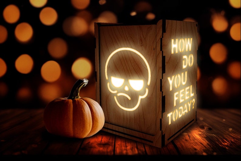 Lantern Skull Emoji SVG Laser Cut File Horror Decor, Super Easy Laser ...