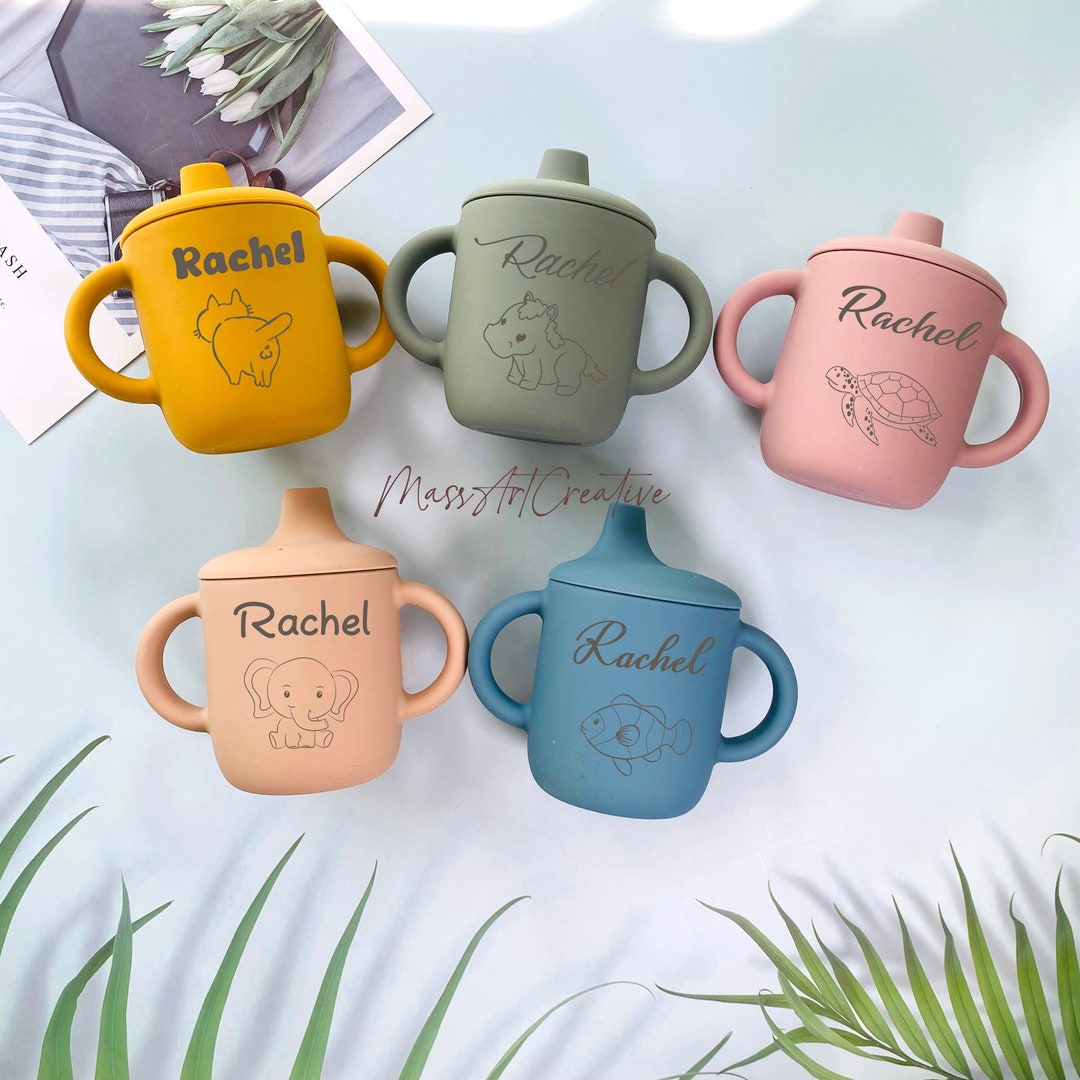 Engraved Baby Cup With Namecustom Animal Toddler Silicone - Etsy