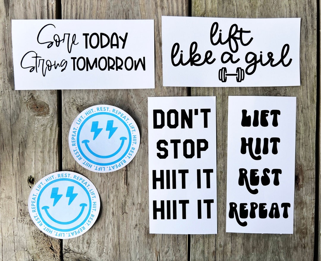 Lift Hiit Rest Repeat Decal - Shaker Bottle Decal- Yeti Decal- Workout ...