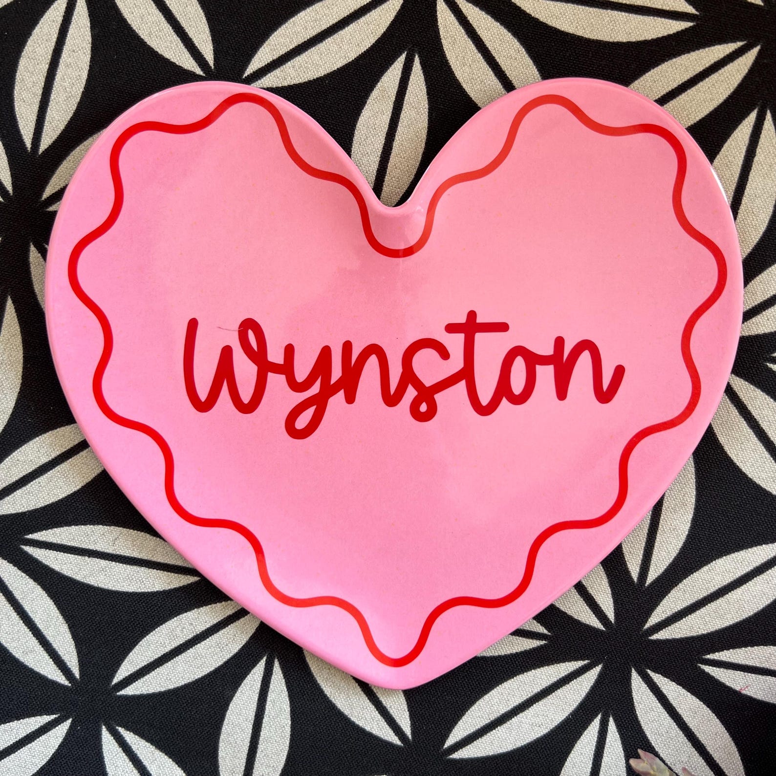 Personalized Valentines Day Heart Plates Choose From Red or Pink Bamboo ...
