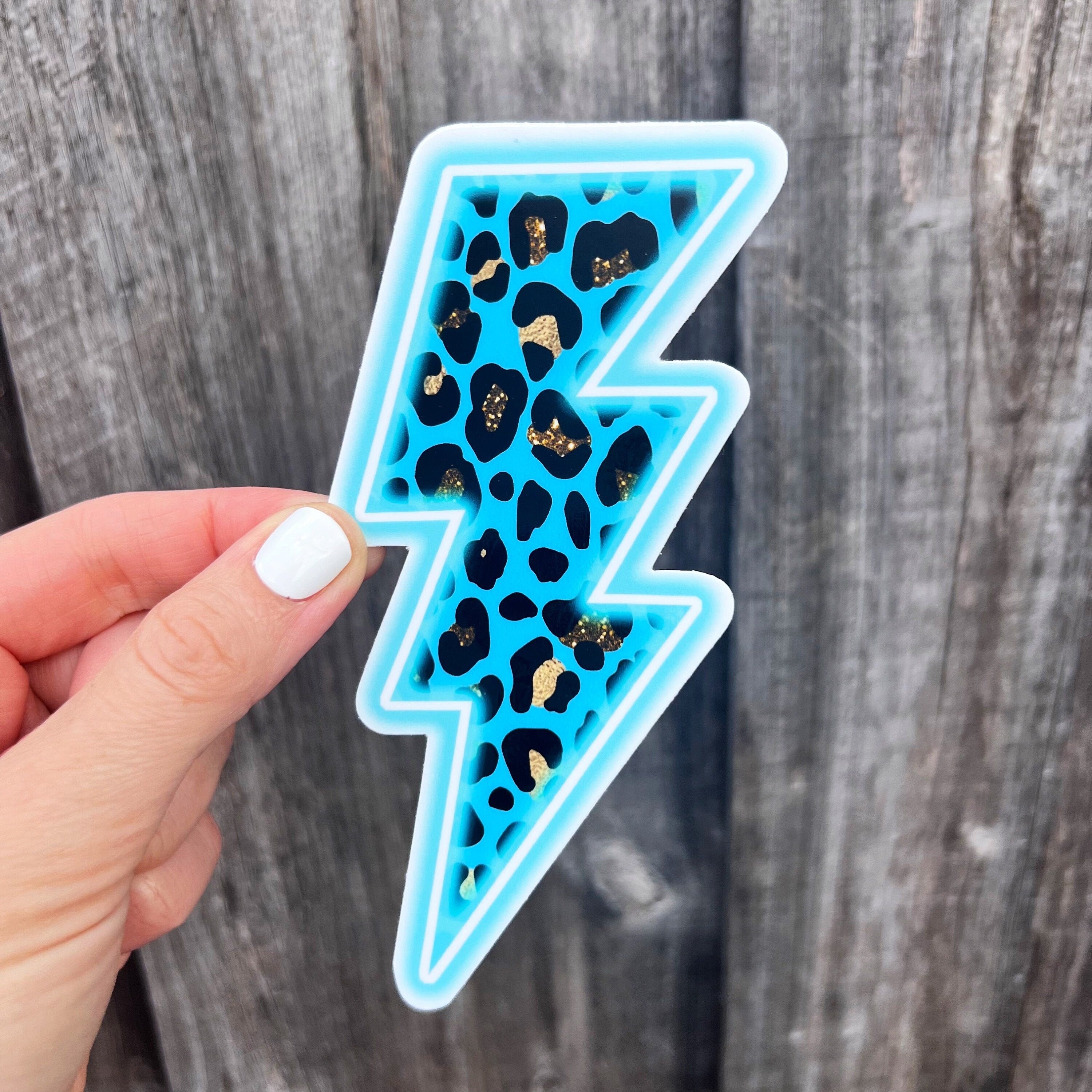 Neon Blue Lightning Bolt Sticker -vinyl Sticker Sized for Shakers or ...