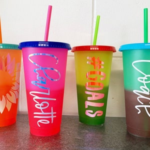 Color Changing Cups WITH Decal - Color Changing Cold Cup- Personalized ...