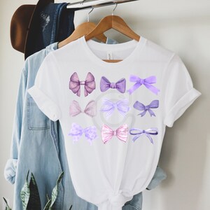 Coquette Purple Bows PNG File, Pink Bows, Cute Girl Era, Grandmillenial ...