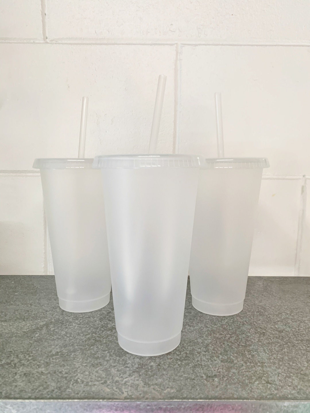 Clear Frost Cold Cup Tall or Venti- 16 or 24oz Blank Cold Cup (DECAL ...
