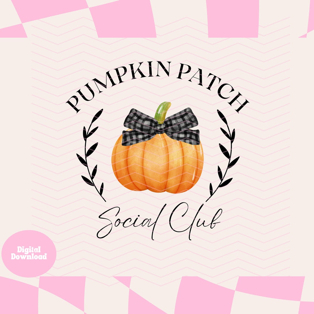 Fall PNG Pumpkin Patch Social Club Coquette Halloween Pumpkin Fall Pink ...
