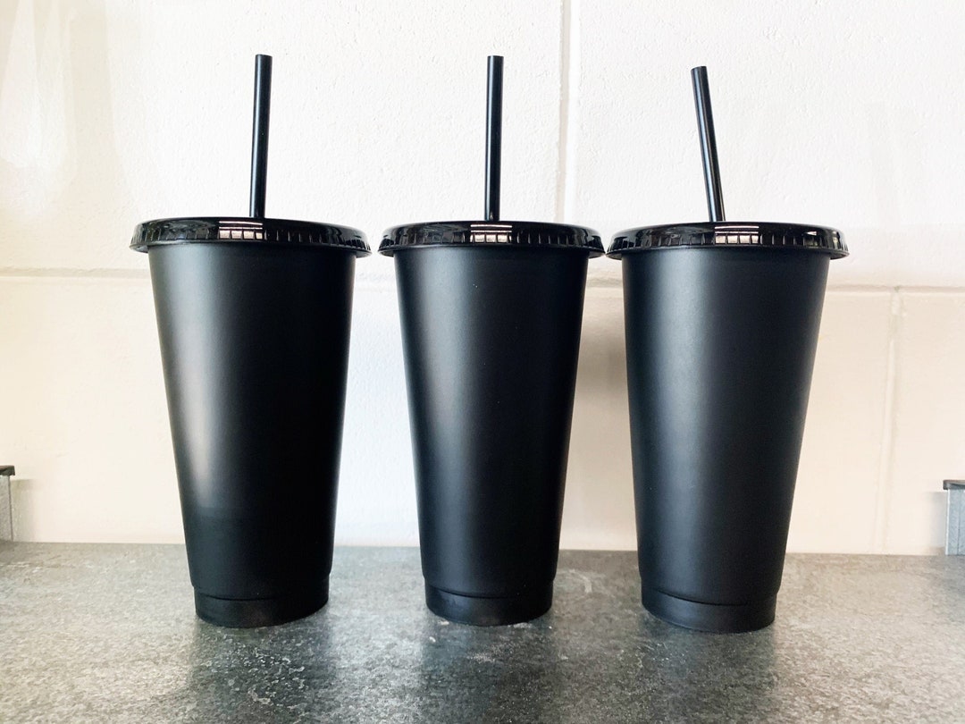 Black Cold Cup- Single or Multi Pack- Solid Matte Black Venti Reusable ...
