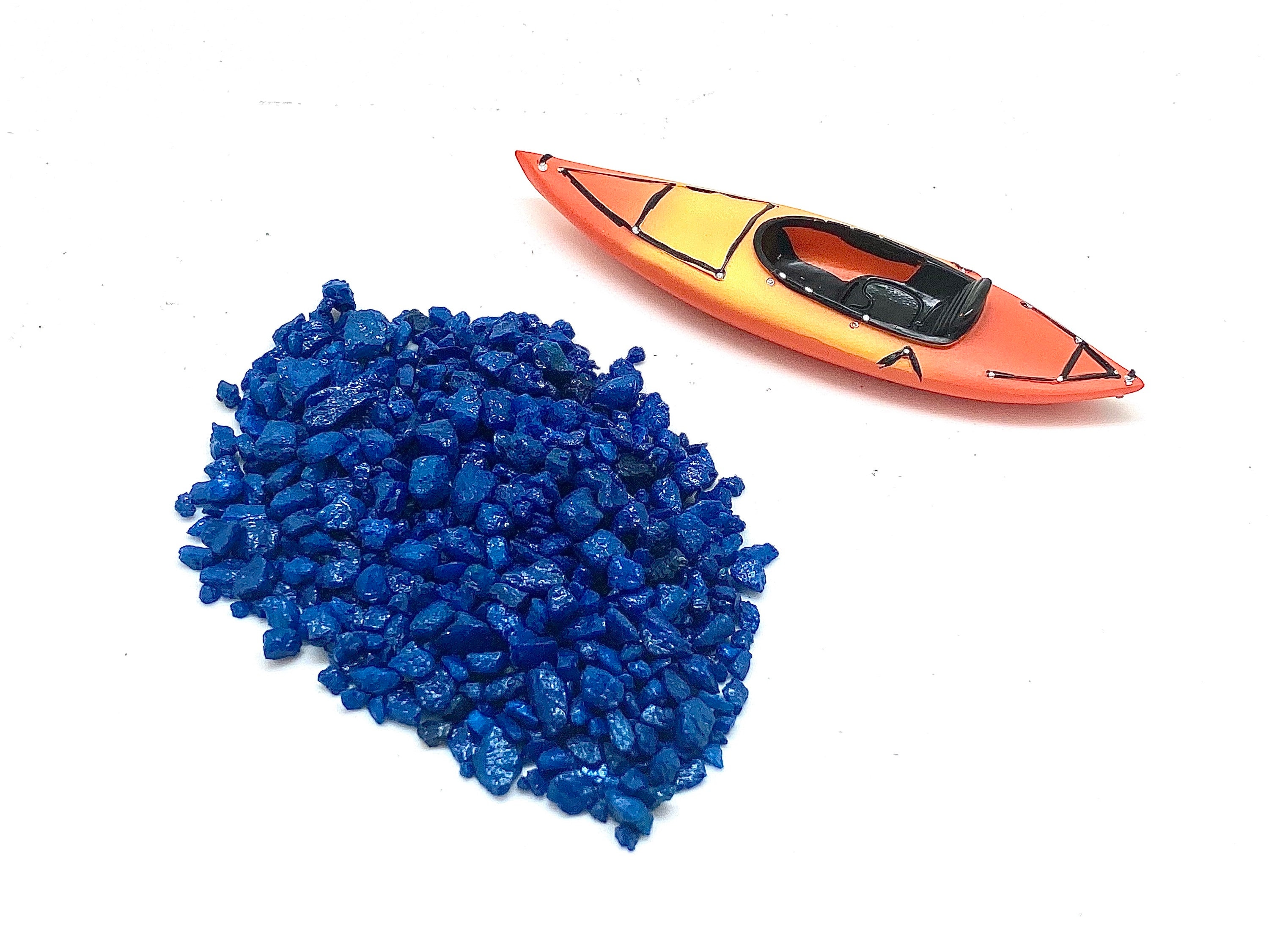 Miniature Resin Kayak With Blue Gravel for Use in Fairy, Gnome or Troll ...
