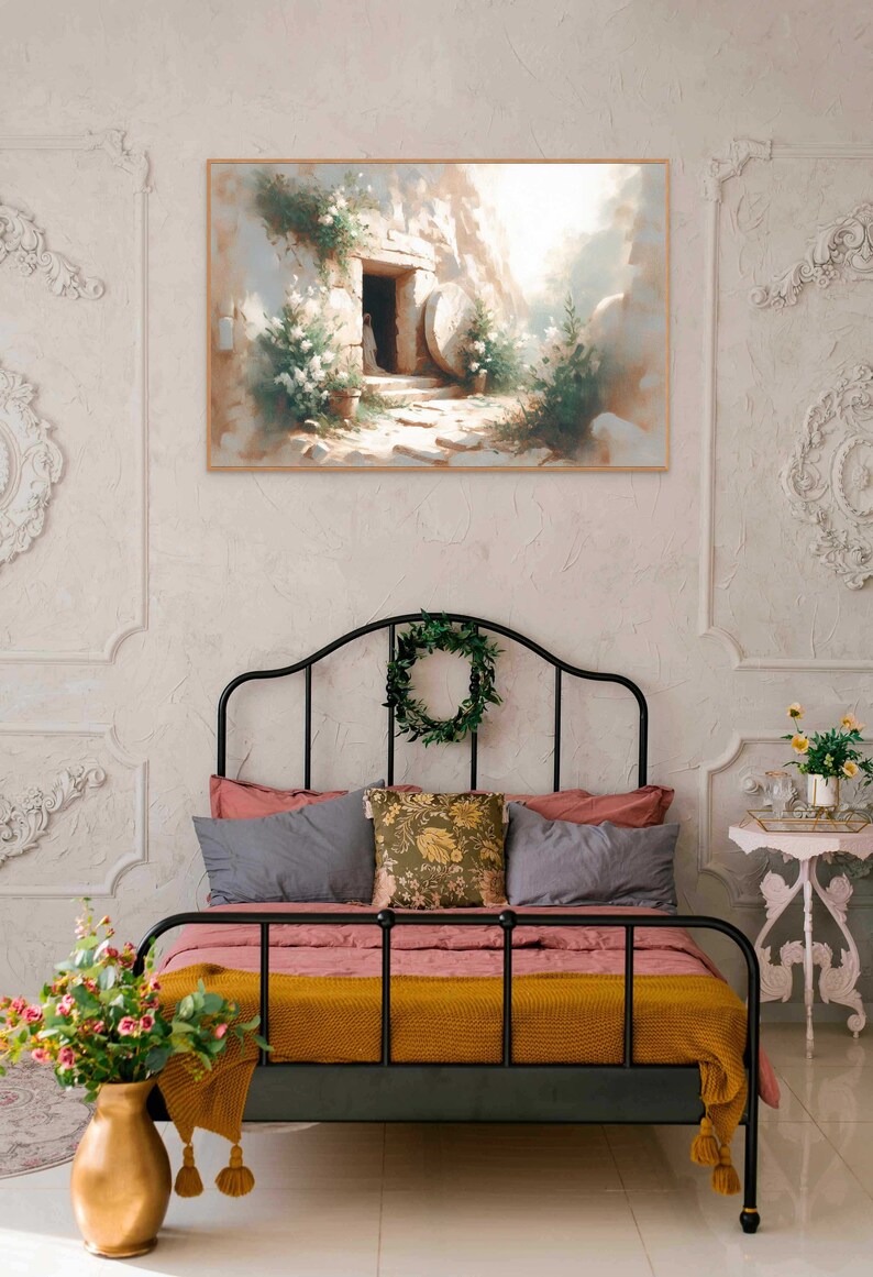 He is Risen Easter Art, Christian Wall Art, Jesus Risen Painting, Jesus ...