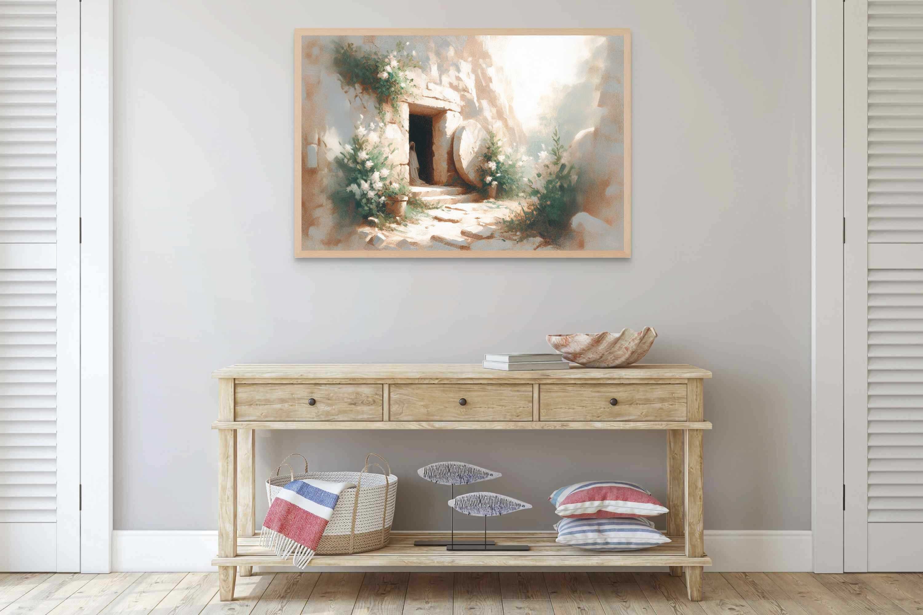 He is Risen Easter Art, Christian Wall Art, Jesus Risen Painting, Jesus ...