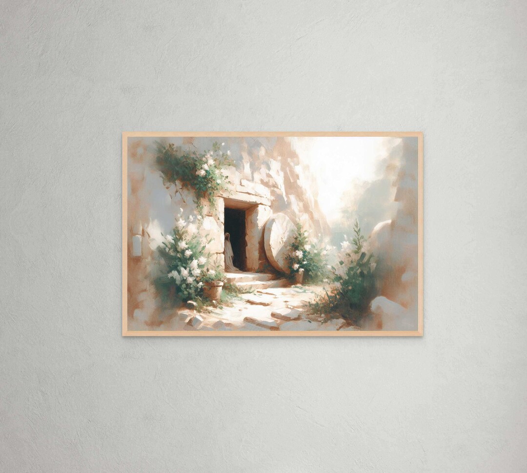 He is Risen Easter Art, Christian Wall Art, Jesus Risen Painting, Jesus ...