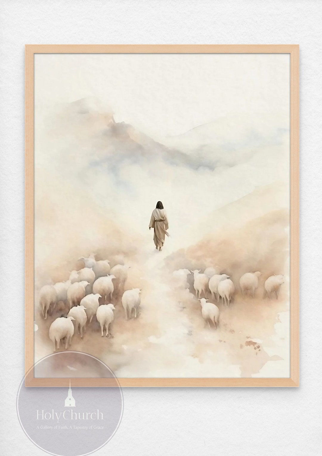 Jesus Leaves the 99 Parable of the Lost Sheep Christian Art - Etsy