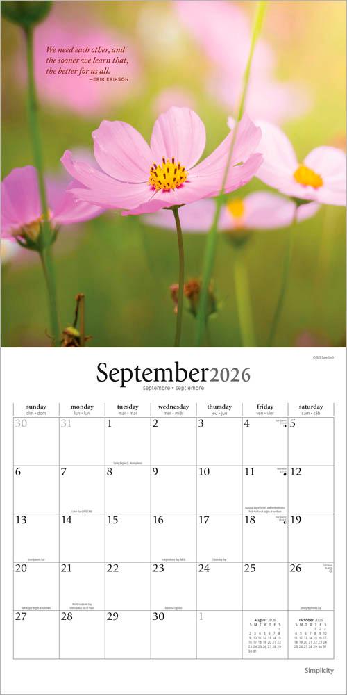 Simplicity Calendar 2026 | Square 30cm X 30cm | 100% Plastic Free - Etsy
