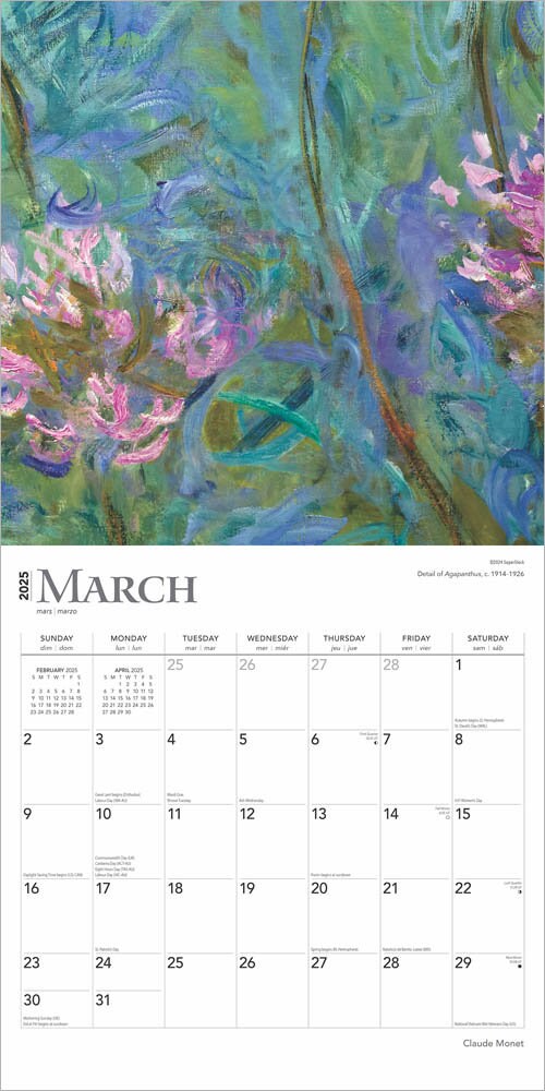 Claude Monet Calendar 2025 Square 30cm X 30cm 100% Plastic Free - Etsy