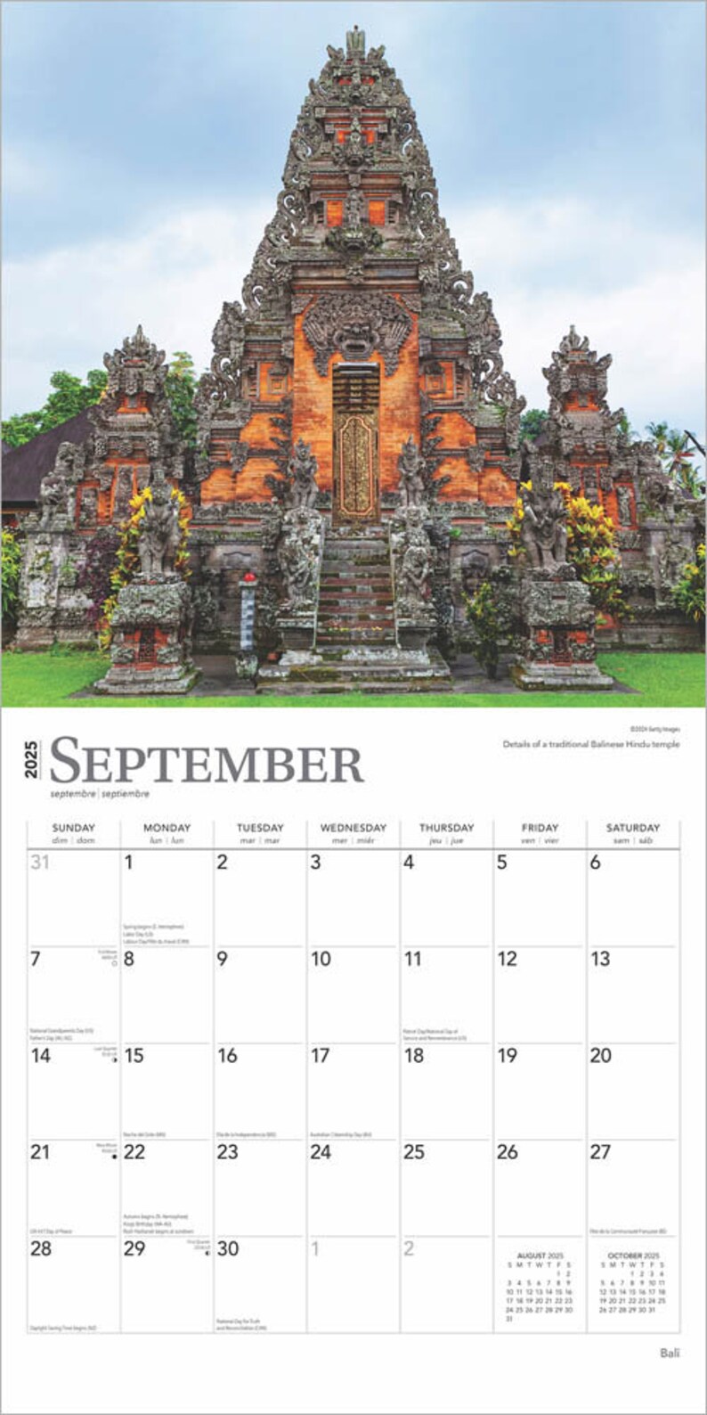Bali Calendar 2025 Square 30cm X 30cm 100% Plastic Free - Etsy