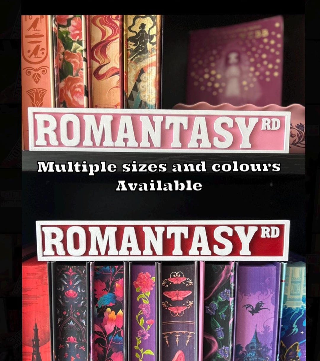 Romantasy RD Bookshelf Sign - Multiple Colours and Sizes Available ...