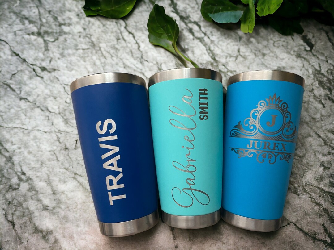 Personalized 20oz Tumbler, Laser Engraved Cup, Stainless Steel Mug ...