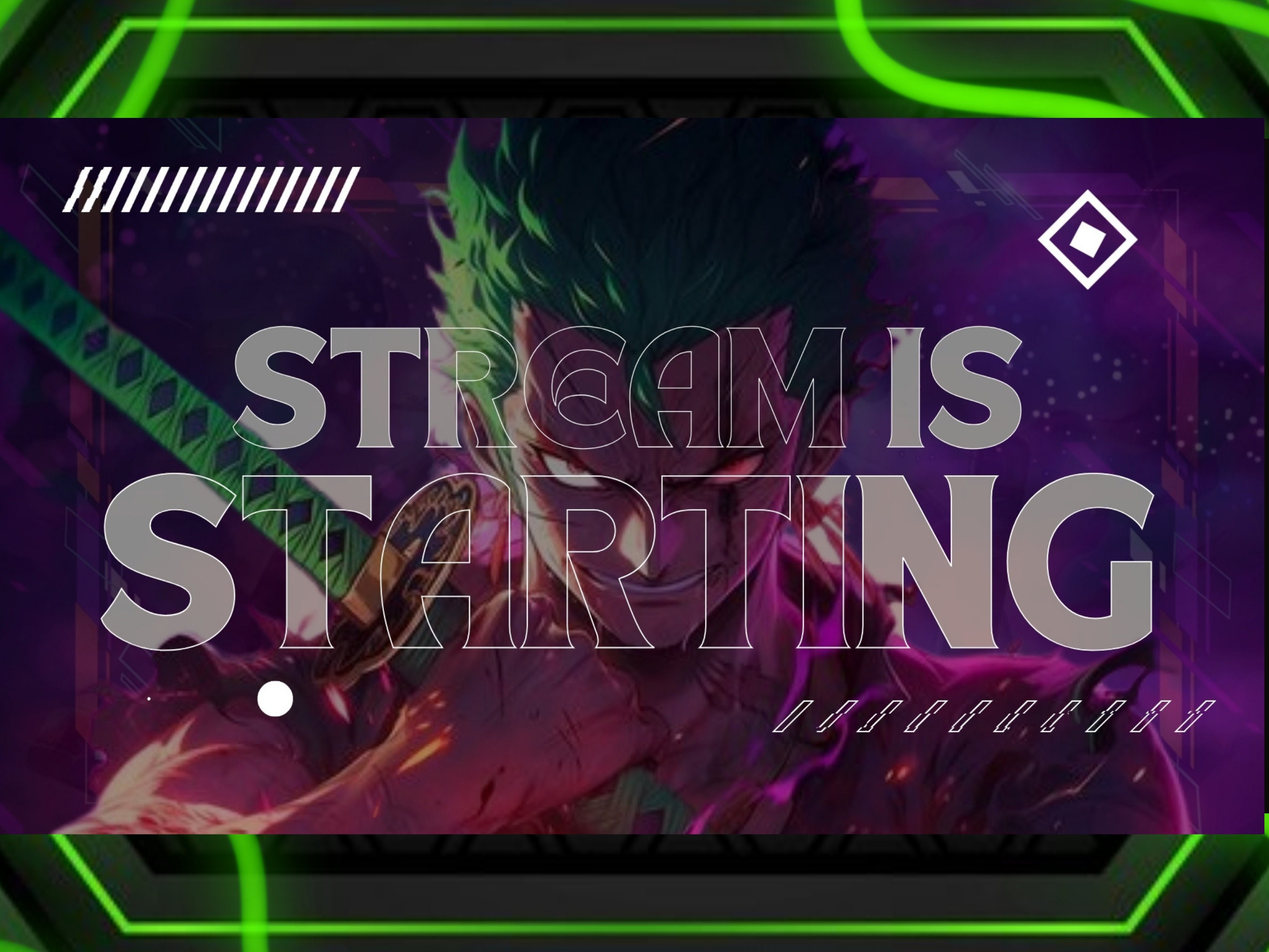 Roronoa Zoro Anime Stream Overlay Pack With Animated Overlays ...