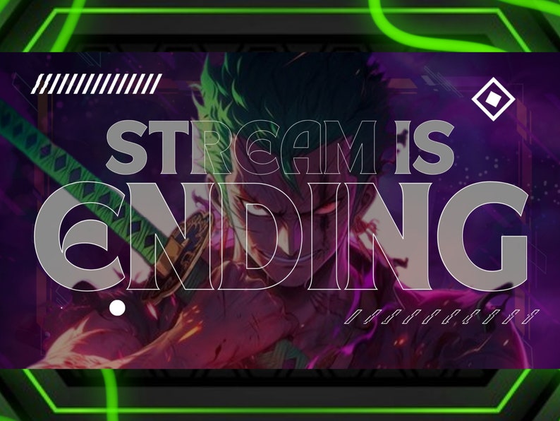 Roronoa Zoro Anime Stream Overlay Pack With Animated Overlays ...