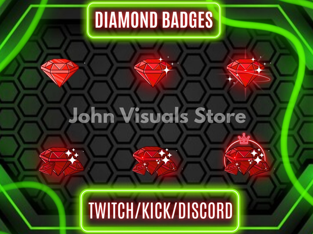 Crystal Diamond Twitch Sub Badges Set of 6 Icons Jewelry - Etsy