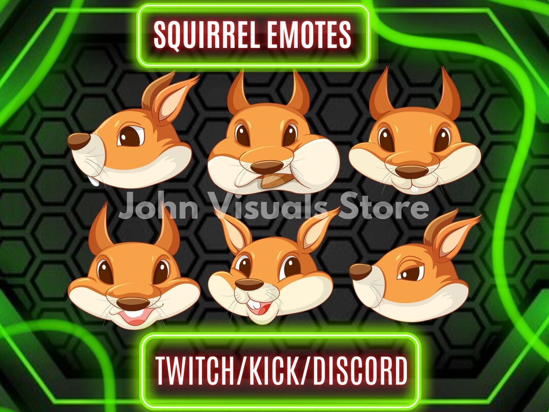 Squirrel Emotes Set, Featuring Kawaii Designs. Ready for Use on Twitch ...