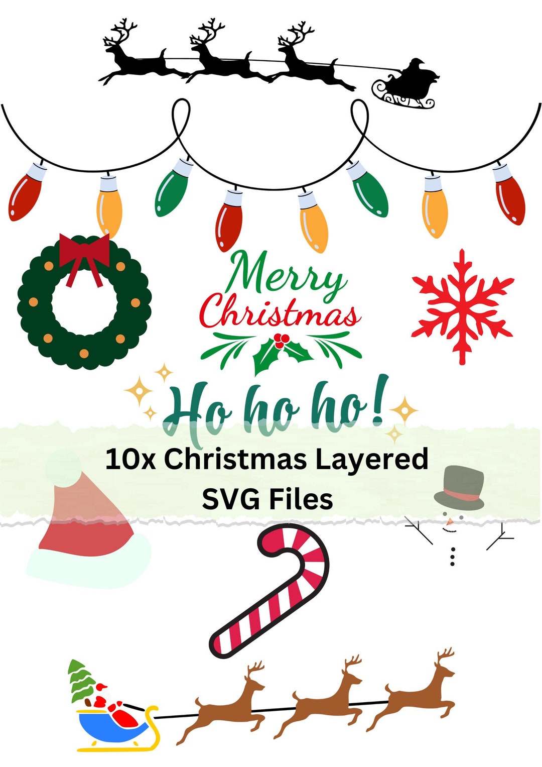 10x Christmas Layered SVG Files for Cricut - Etsy
