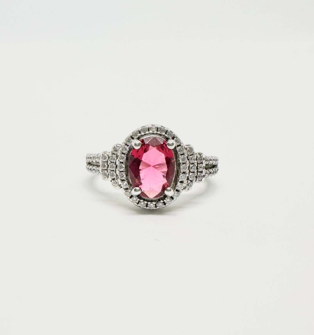 Sterling Silver Clear and Ruby Red Rhinestone Ring Size 6 - Etsy