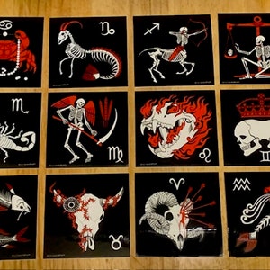 Aries 'horrorscope' Vinyl Sticker - Etsy