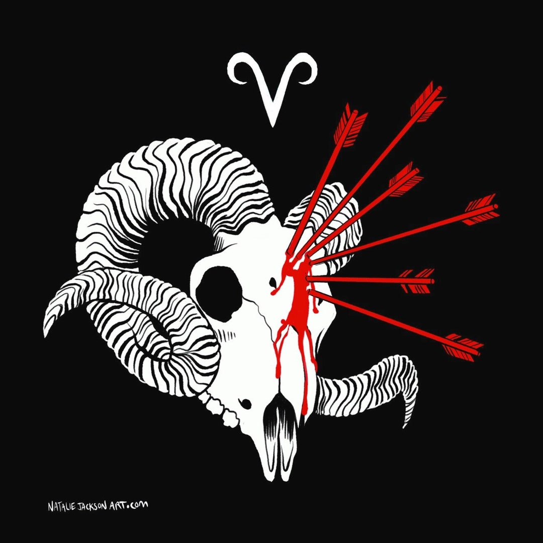 Aries 'horrorscope' Vinyl Sticker - Etsy