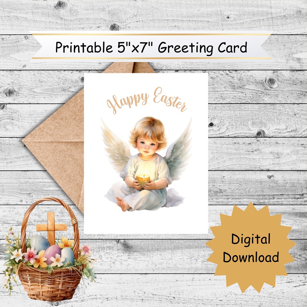 Religious Easter Card DIGITAL Download Printable Easter Card Featuring ...