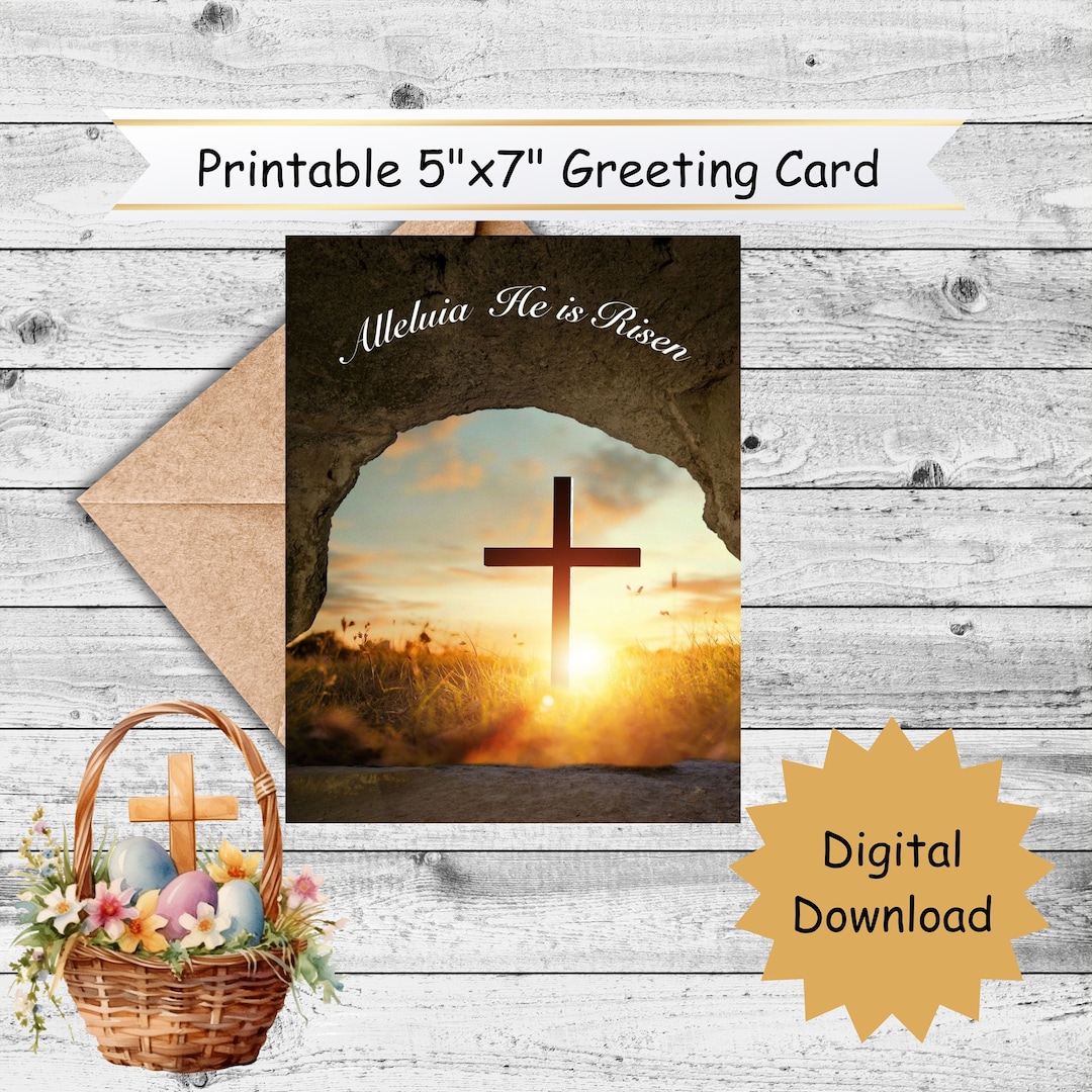 Religious Easter Card DIGITAL Download Printable Easter Card Featuring ...