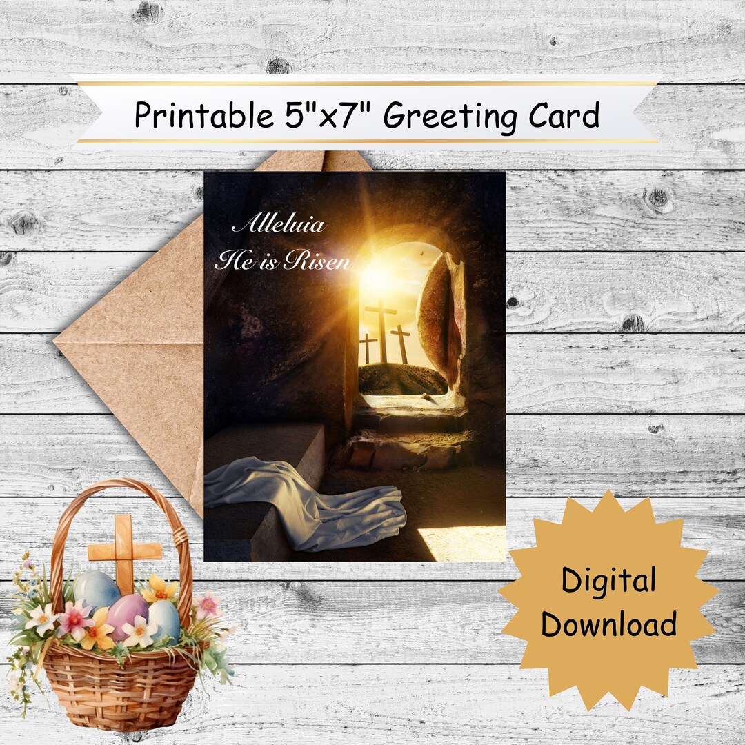 Religious Easter Card - DIGITAL Download - Printable Easter Card ...