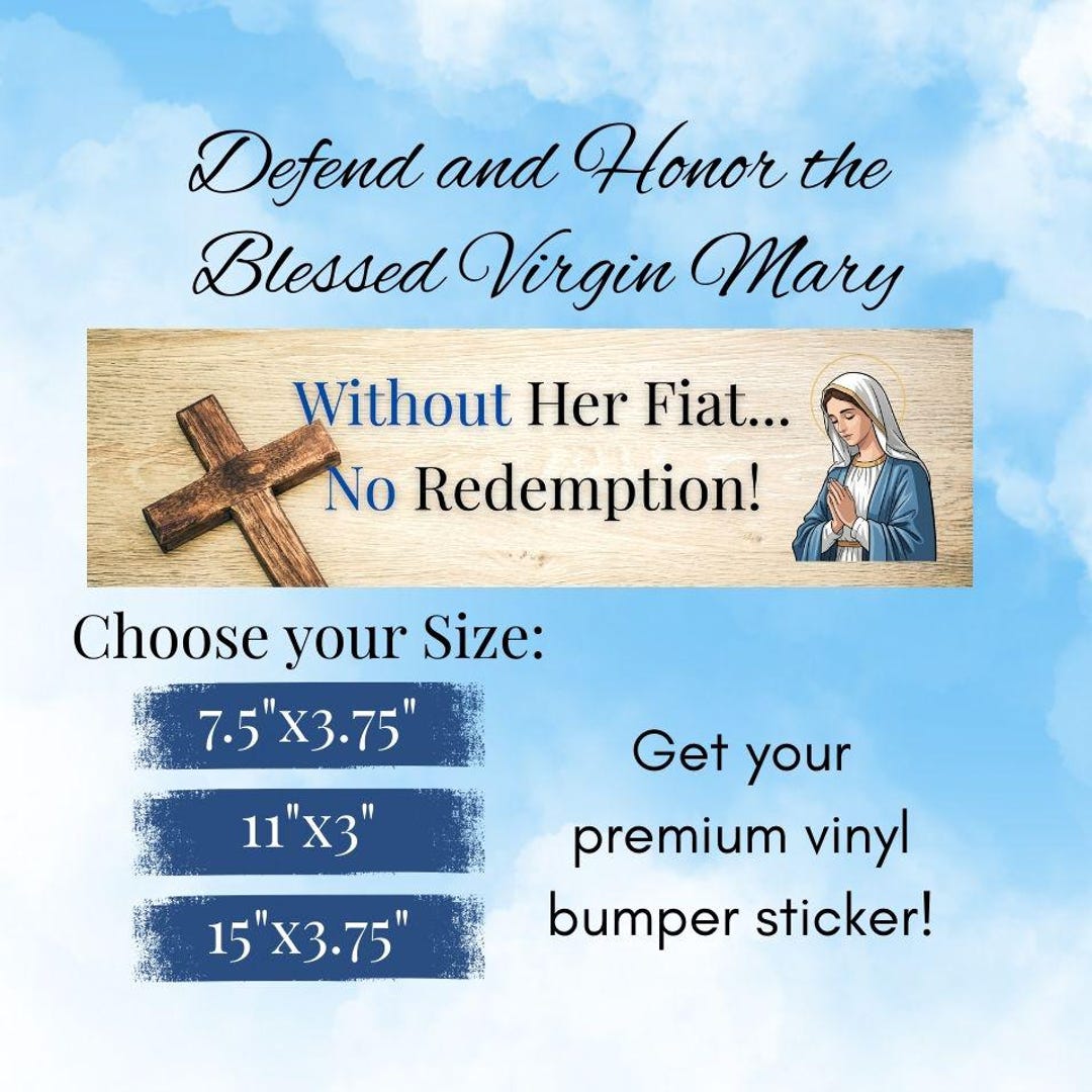 Blessed Virgin Mary Durable Vinyl Bumper Stickers, Annunciation to ...