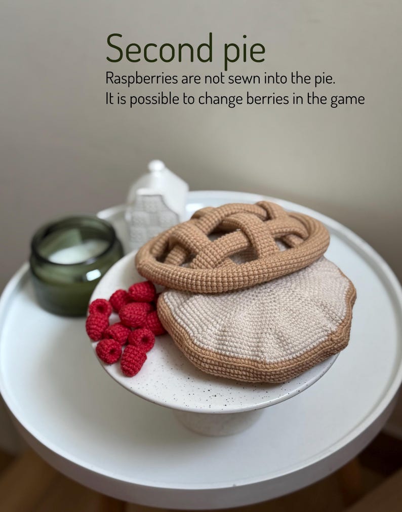 Crochet Raspberry Pie Toy, Pretend Play Food, Montessori Kitchen Toy - Etsy