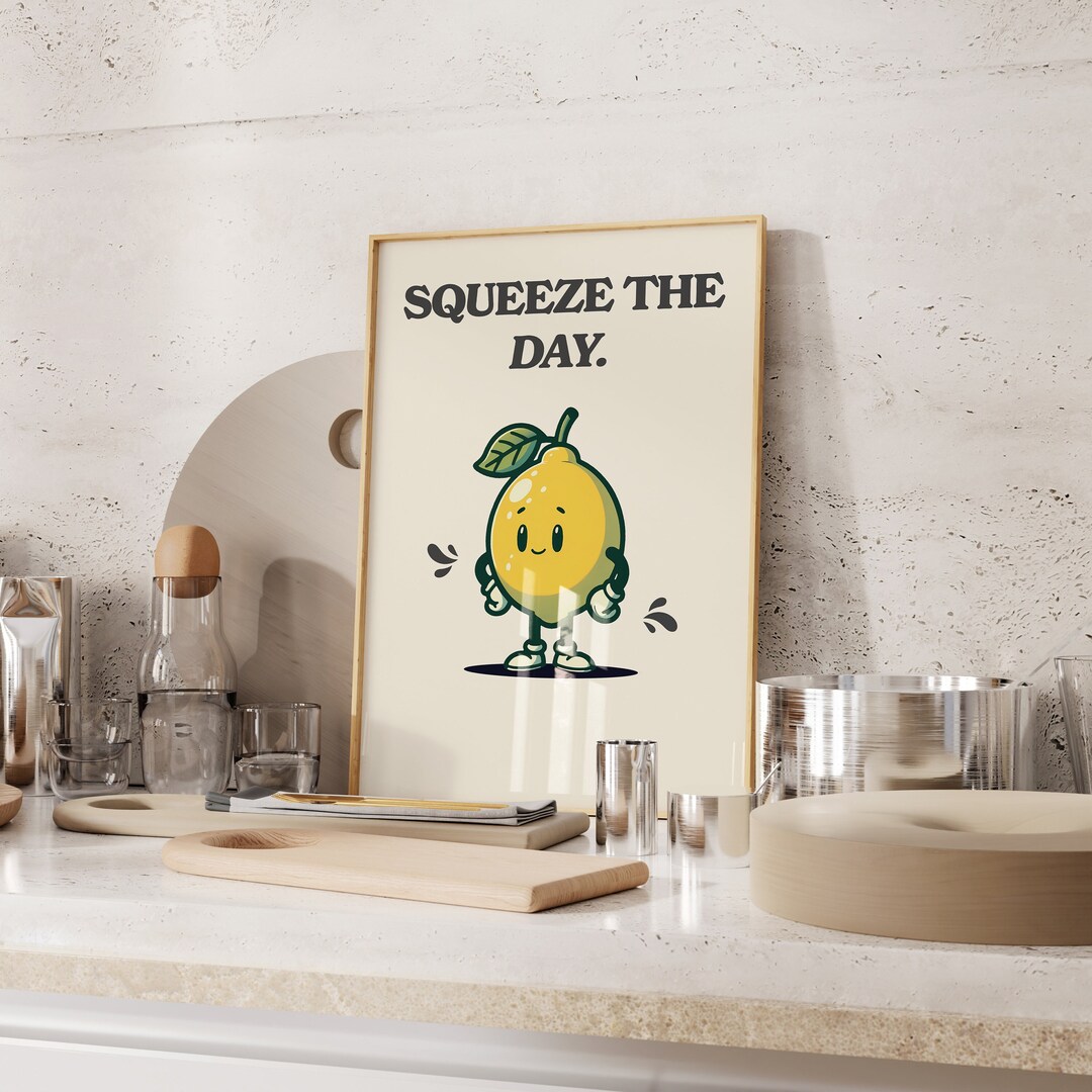 Retro Lemon Mascot Digital Print | Vintage Character Poster | Mascot ...