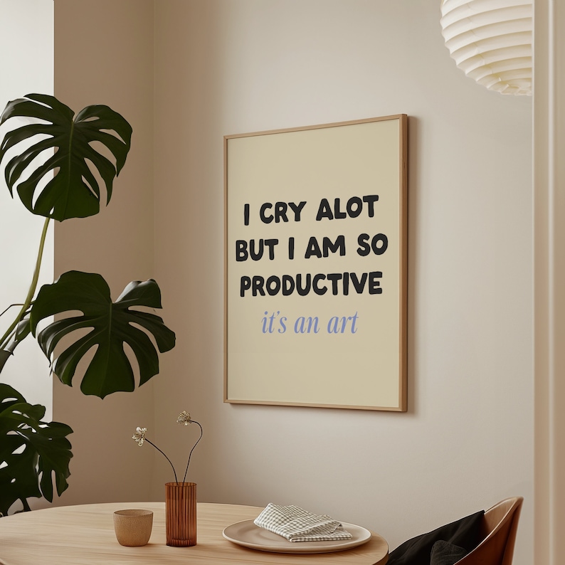 I Cry A Lot but I'm so Productive Digital Print Music Wall Art TTPD ...