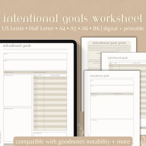 Intentional Goal Setting Guide + Worksheet | Digital or Printable ...