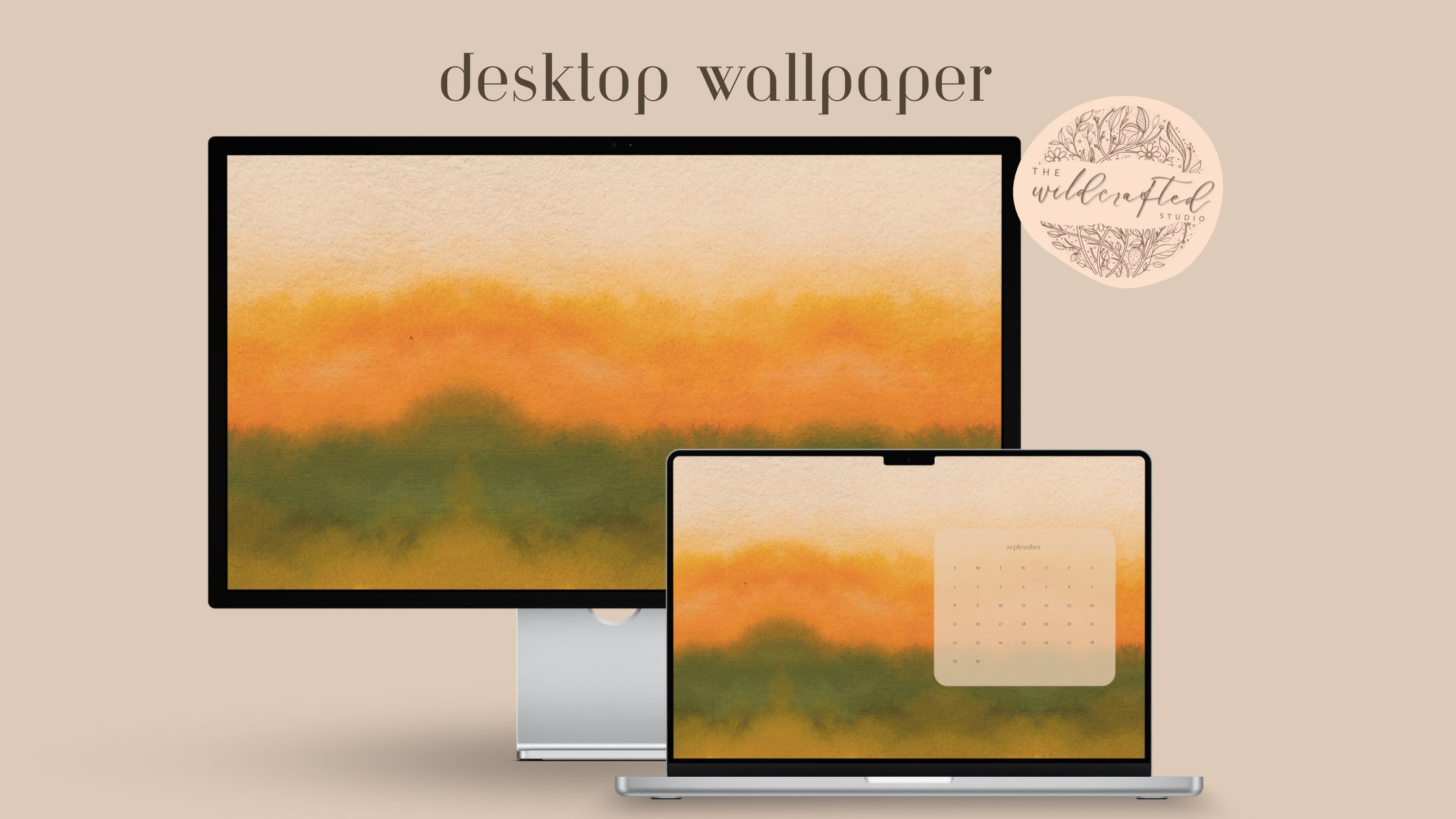 Calming Desktop Wallpaper 2024 Calendar Background for Computer, Tablet ...