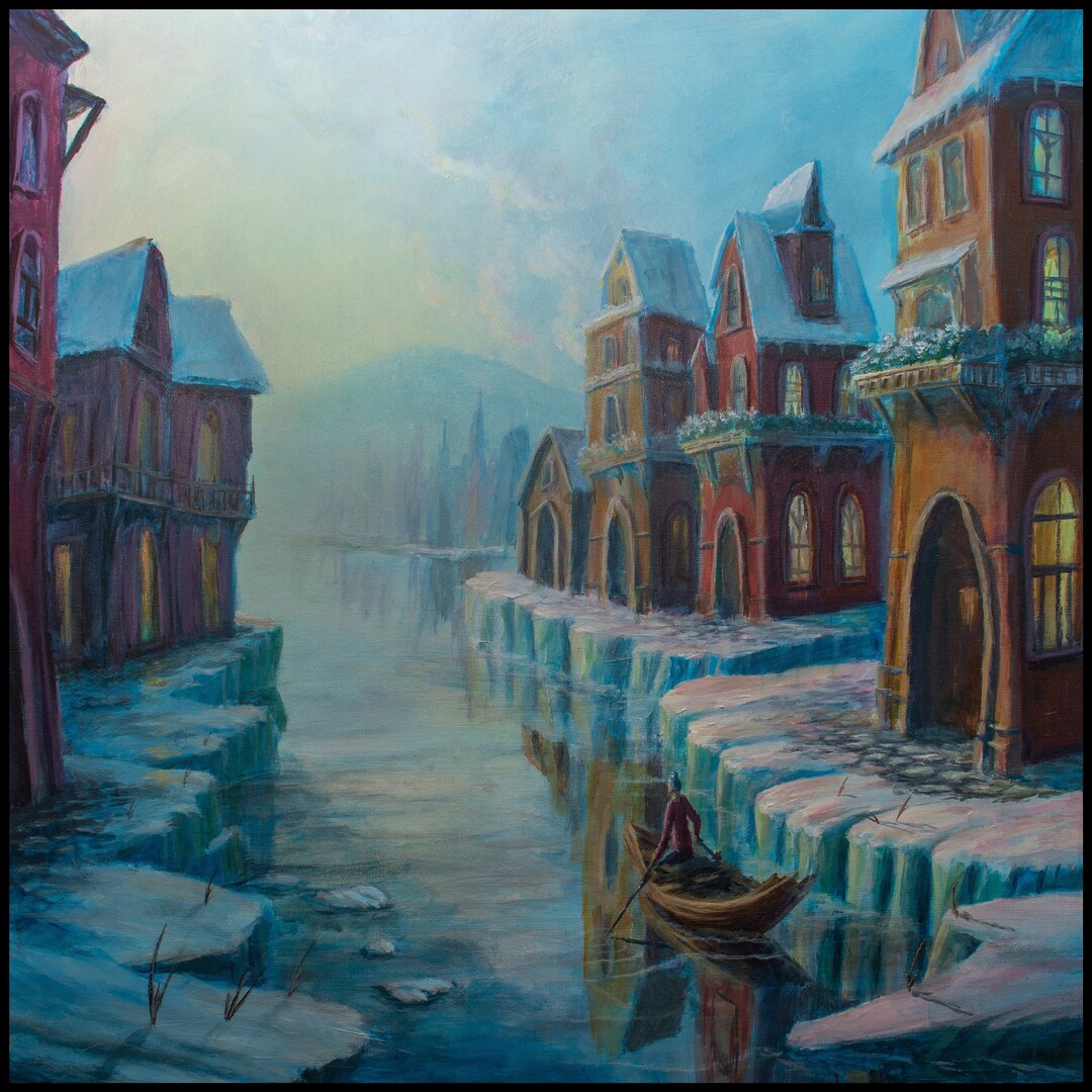 Ice Island Town in Winter - Etsy
