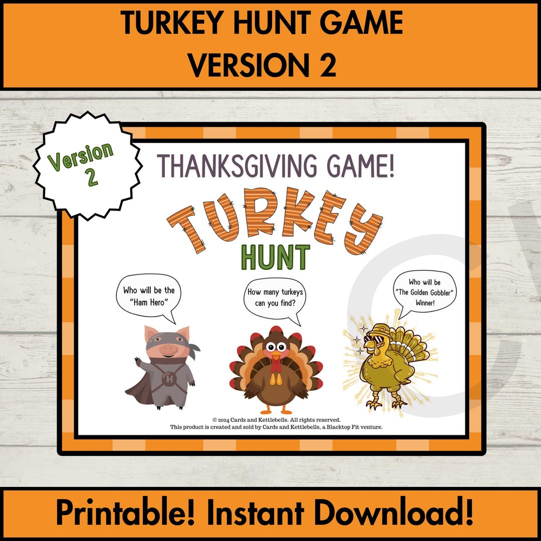 Thanksgiving Turkey Hunt Game: Printable Family Activity (version 2) - Etsy