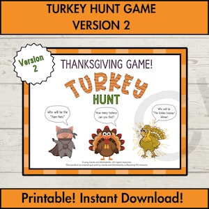 Thanksgiving Turkey Hunt Game: Printable Family Activity (version 2) - Etsy