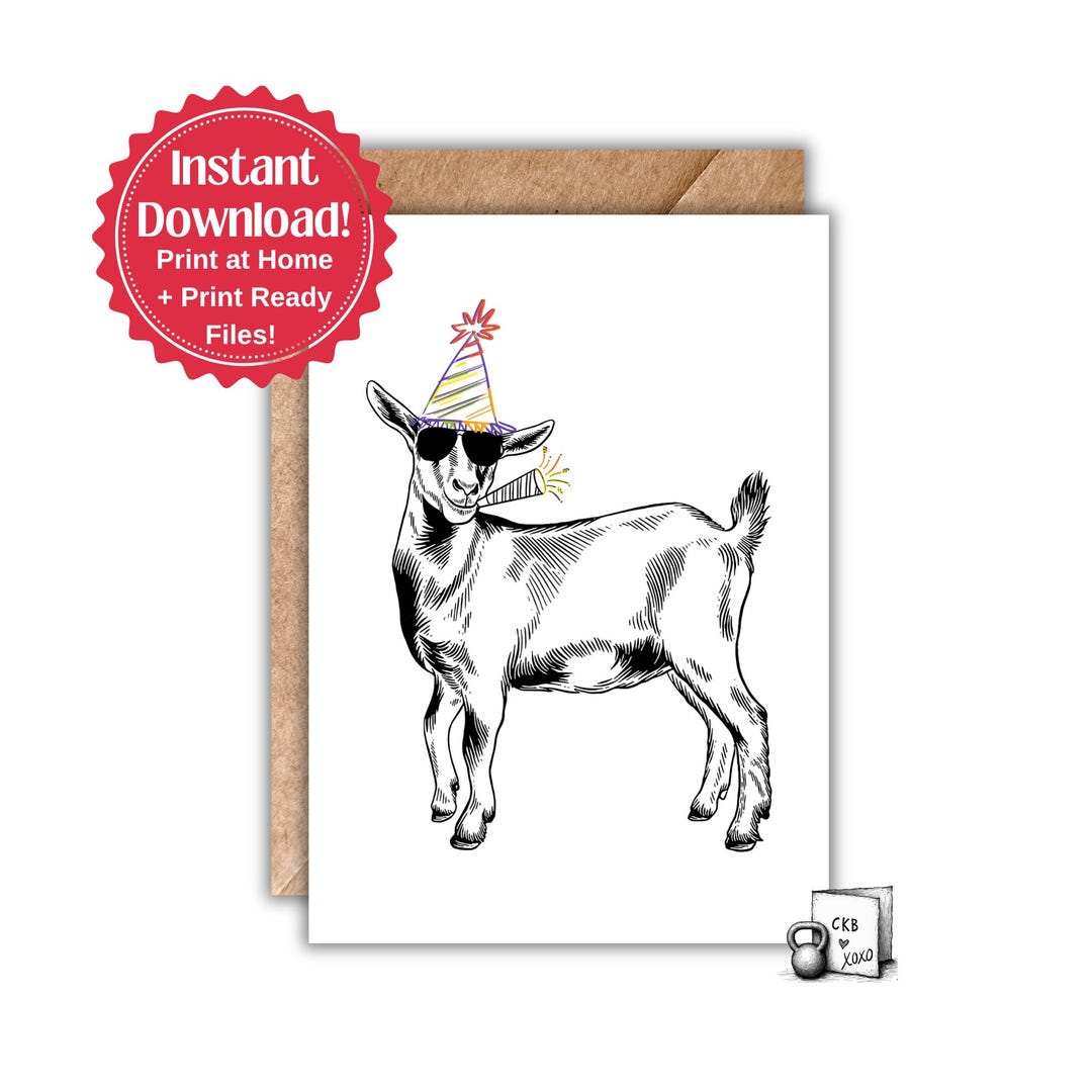 Happy Birthday GOAT Card: Gen Z Printable Greeting (PDF Download - Etsy