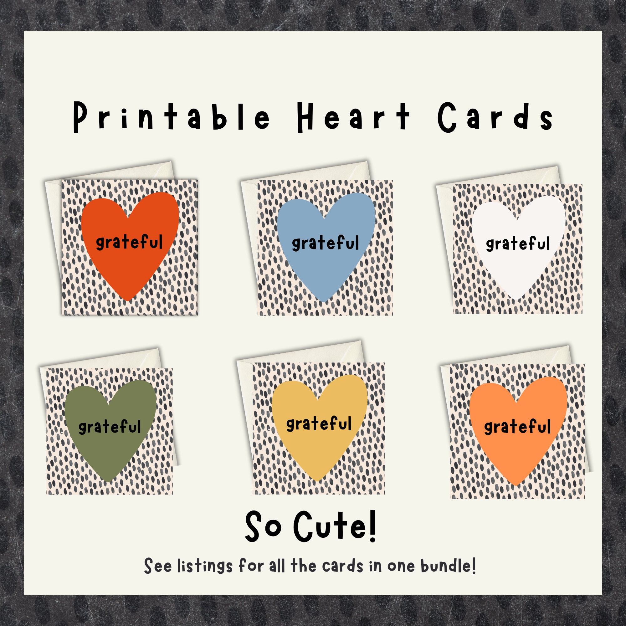 Grateful RED Heart Card. Printable. DIGITAL DOWNLOAD. - Etsy