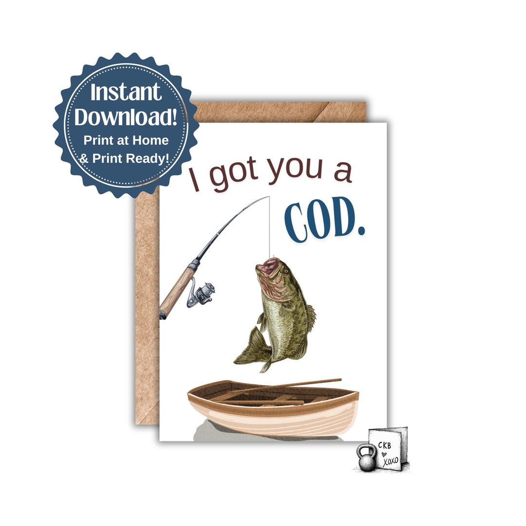 Funny Father's Day Fish Card: Cod Dad Joke (printable PDF Card - Etsy