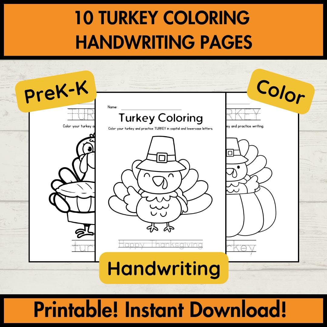 10 Turkey Coloring Pages | Thanksgiving Activity | Coloring Book ...
