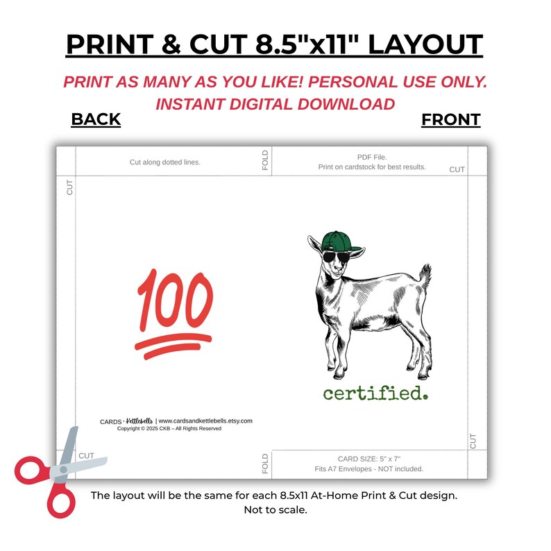 Funny GOAT Greeting Card: Gen Z Animal Card (printable PDF) - Etsy