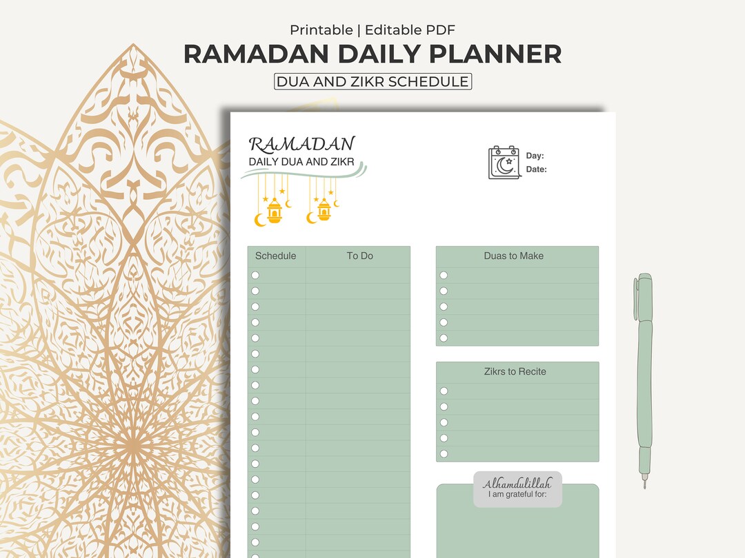 2025 Ramadan Daily Planner, Prayer Tracker, Islamic Planner, Muslim ...