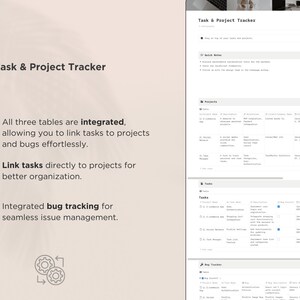 Developer Planner Notion Template, Project Management Dashboard, Task & Bug Tracker, Code ...